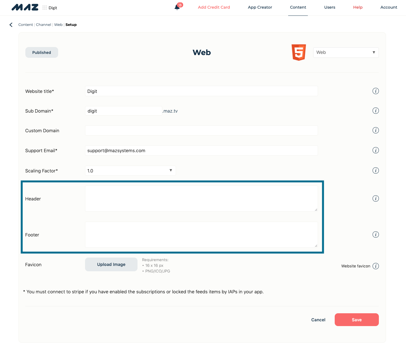 Custom script injection in MAZ Web app – MAZ Systems